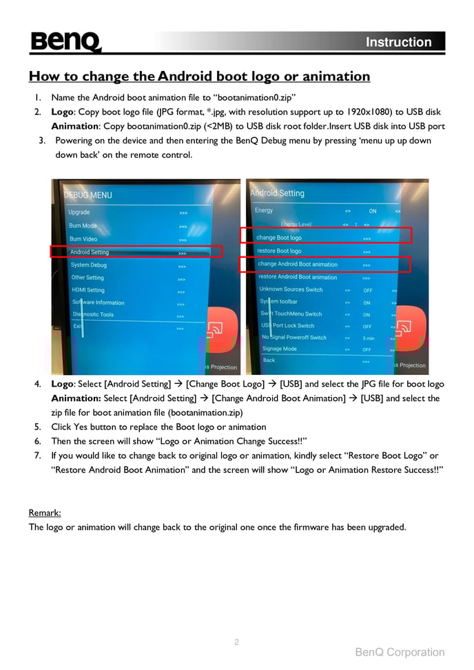How to change the Android boot logo/animation on RM03?